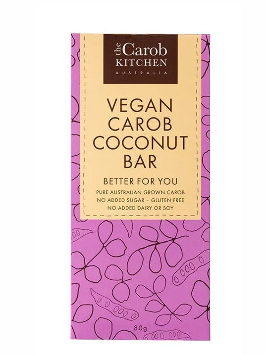 Carob Kitchen Vegan Carob Bar 80g - Coconut | live2give Organics